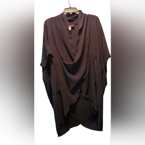 Heydari | Tops | Nwt Chic Draped Black Haydari Wearable Art Shirt ...